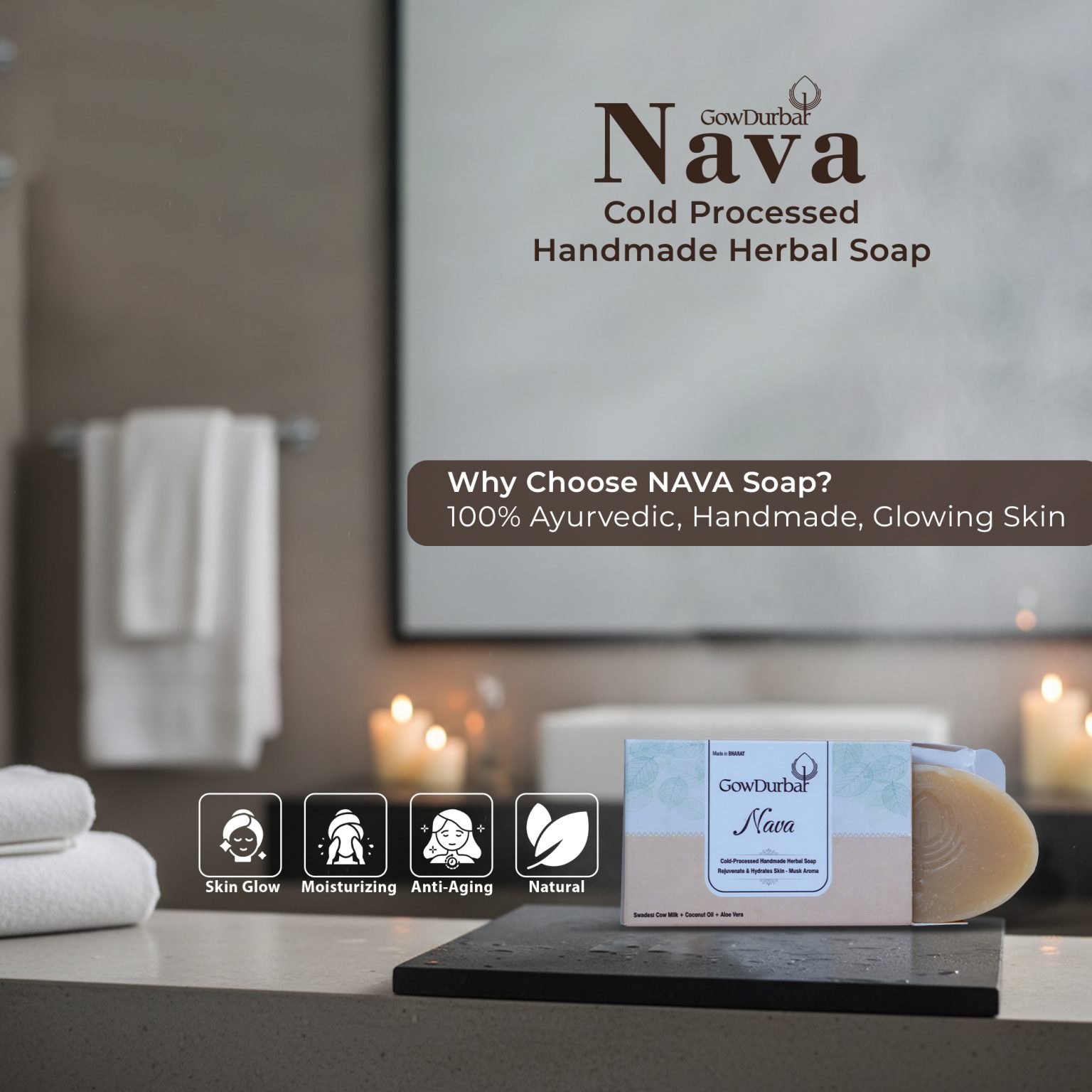 Nava – Cold Processed Handmade Herbal Soap - Gowdurbar