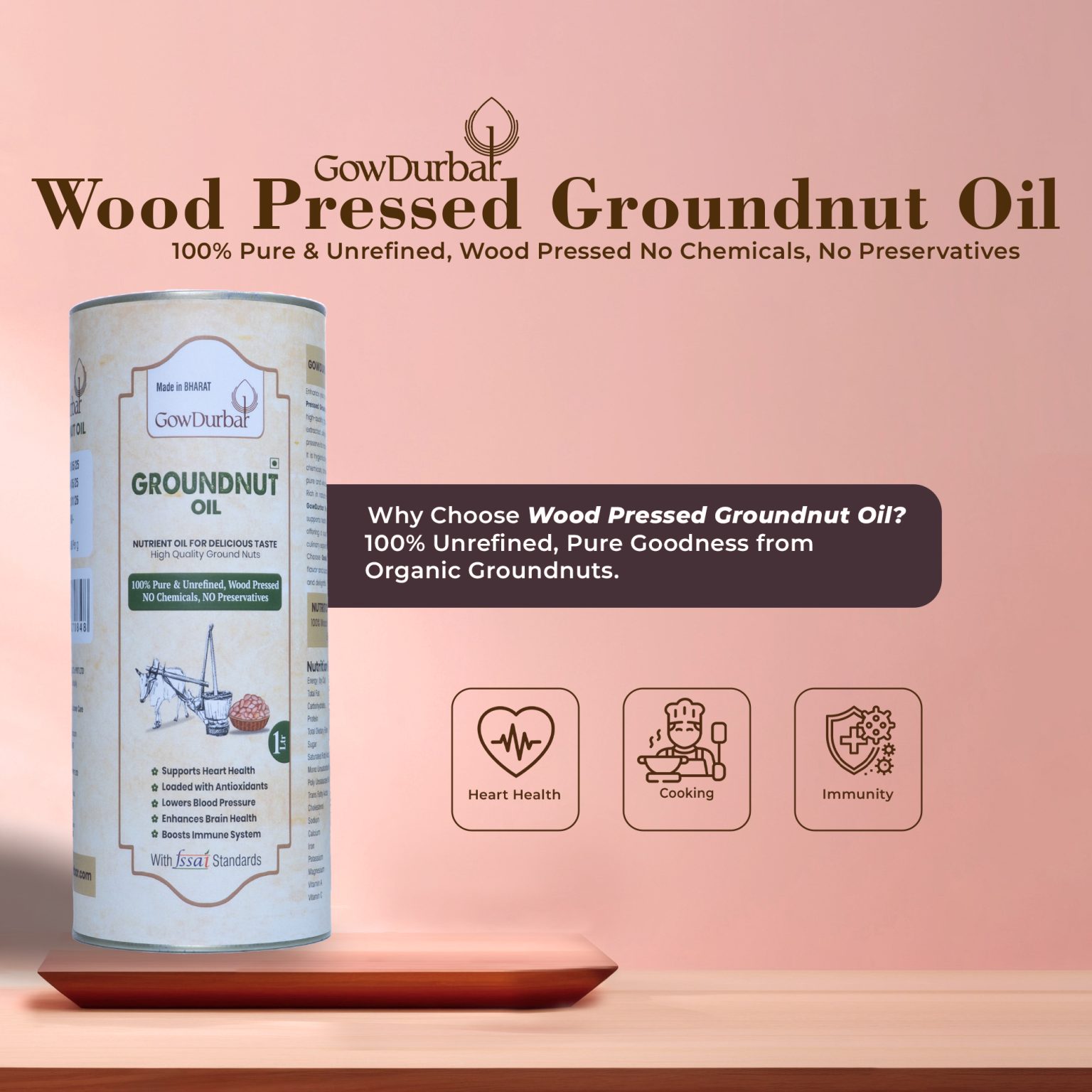 Wood Pressed Groundnut Oil - Gowdurbar